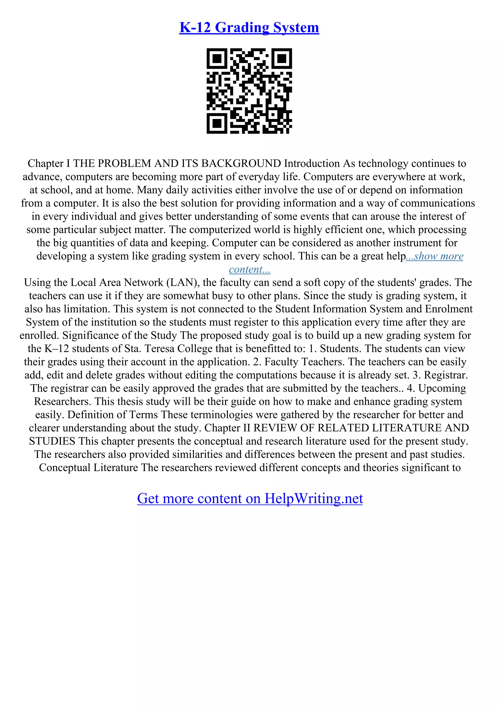 Grading System Essay | PDF