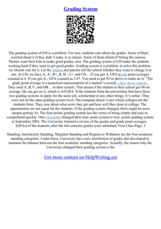 Grading System Essay | PDF
