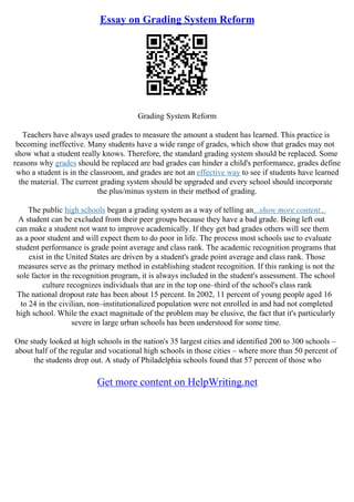 Grading System Essay | PDF