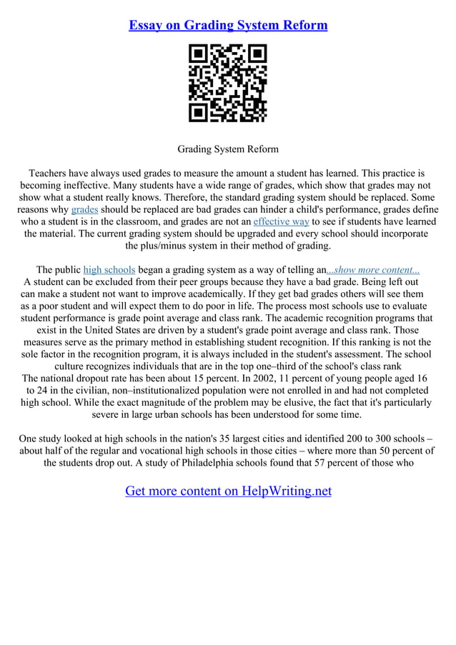 Grading System Essay | PDF