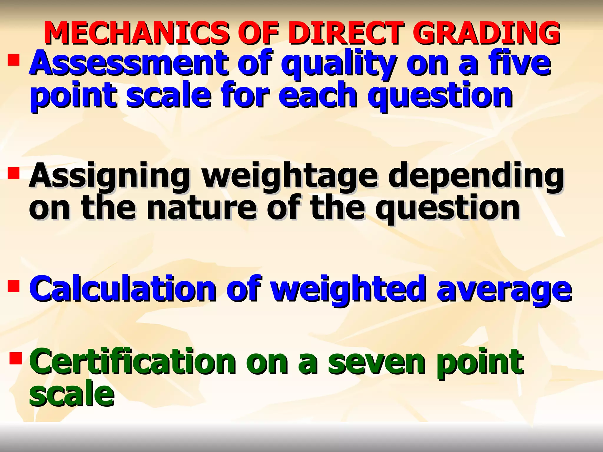 Grading system in higher education courses | PPT