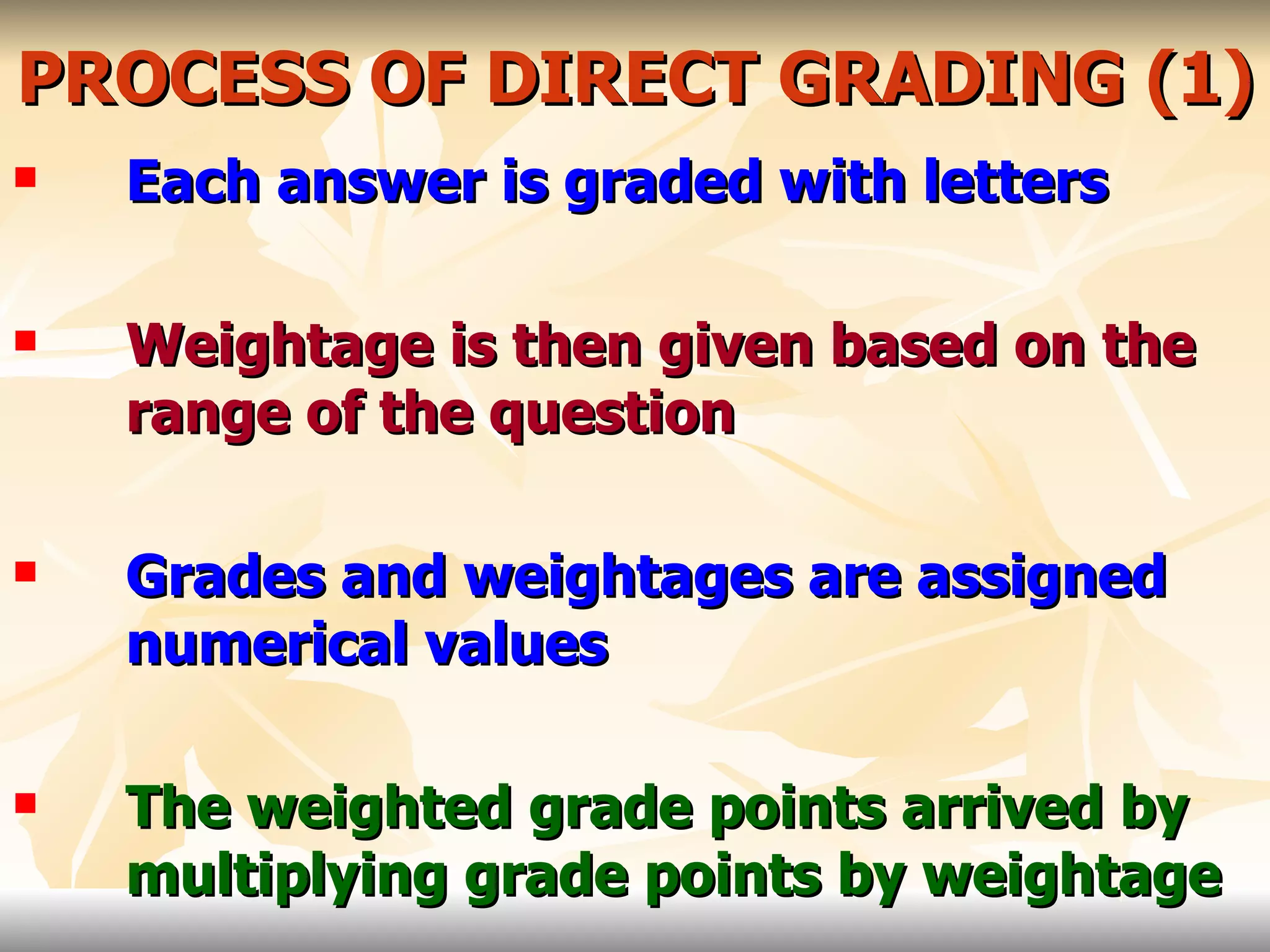 Grading system in higher education courses | PPT