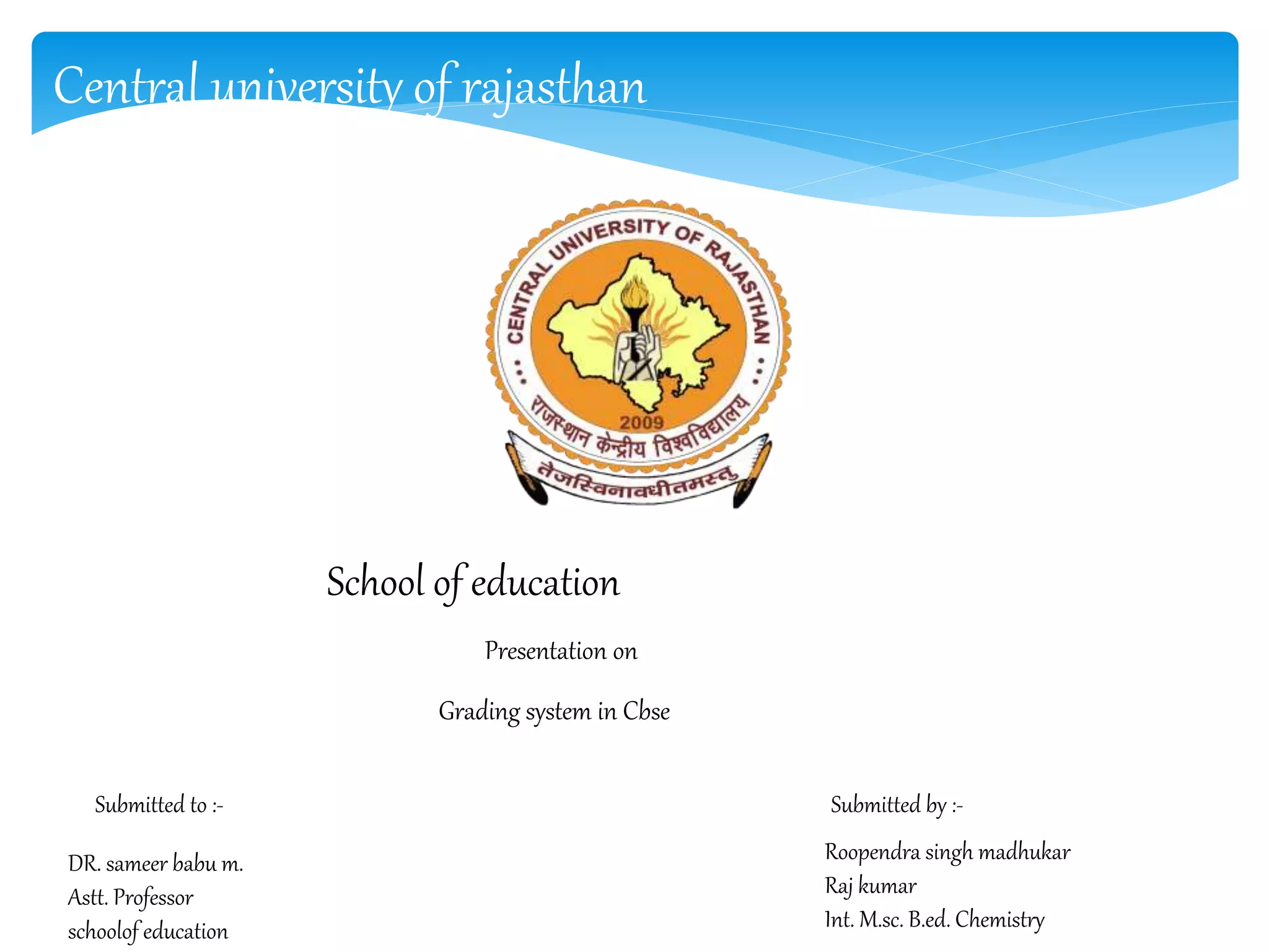Grading system in school education cbse roopendra | PPTX