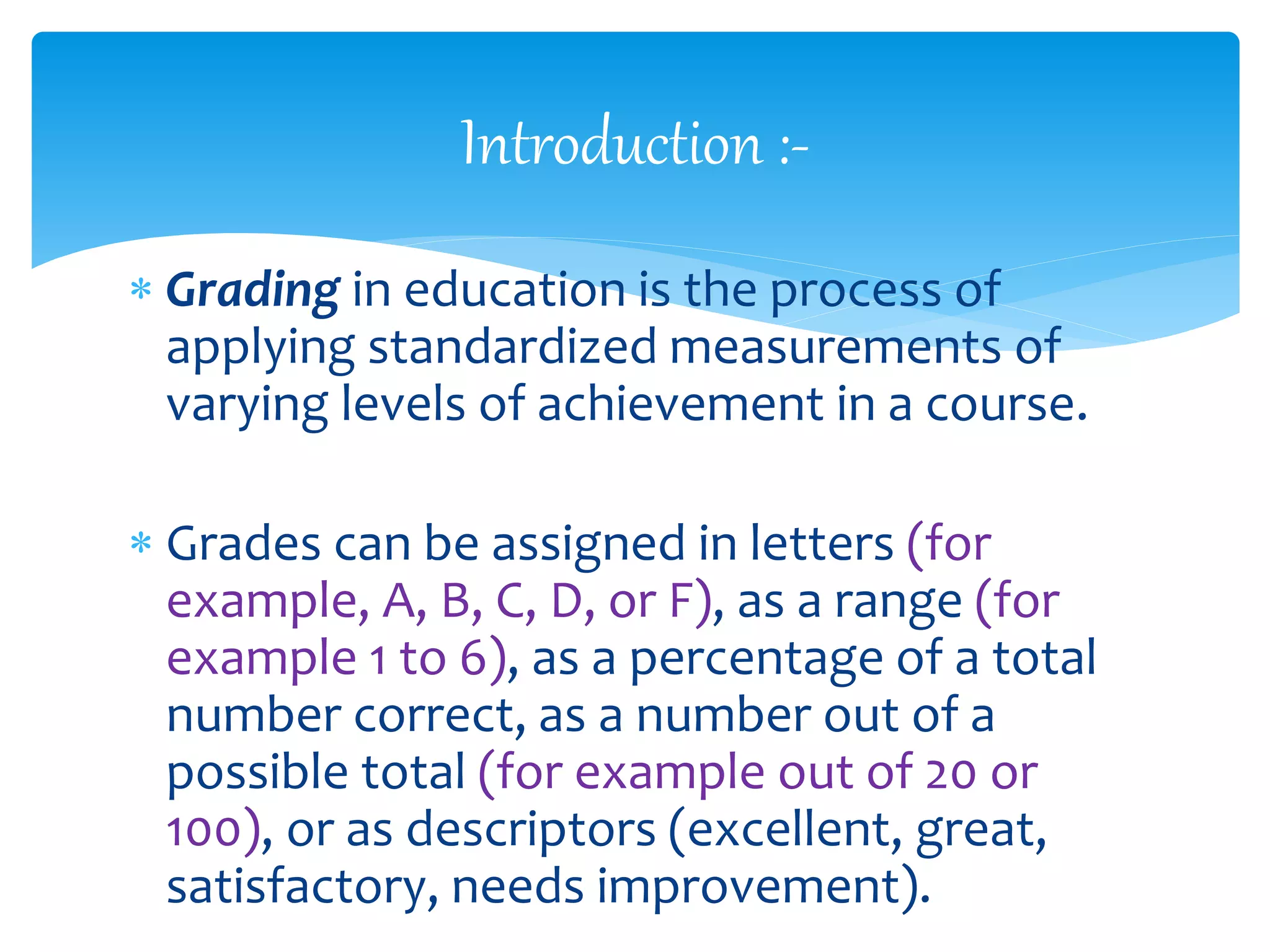 Grading system in school education cbse roopendra | PPTX
