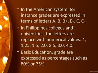 grading system introduction aboutngrades | PPT