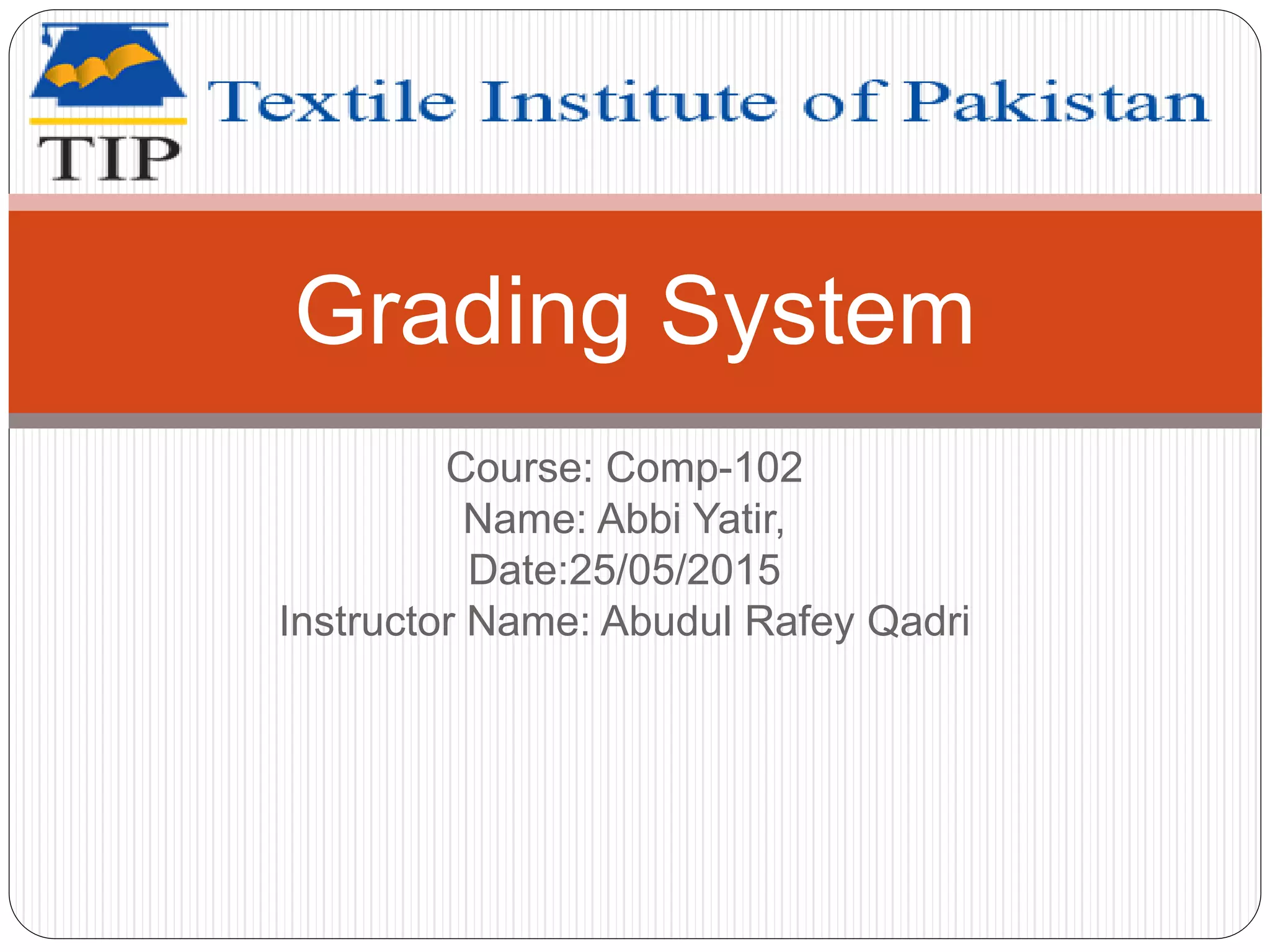 Grading system tip | PPTX