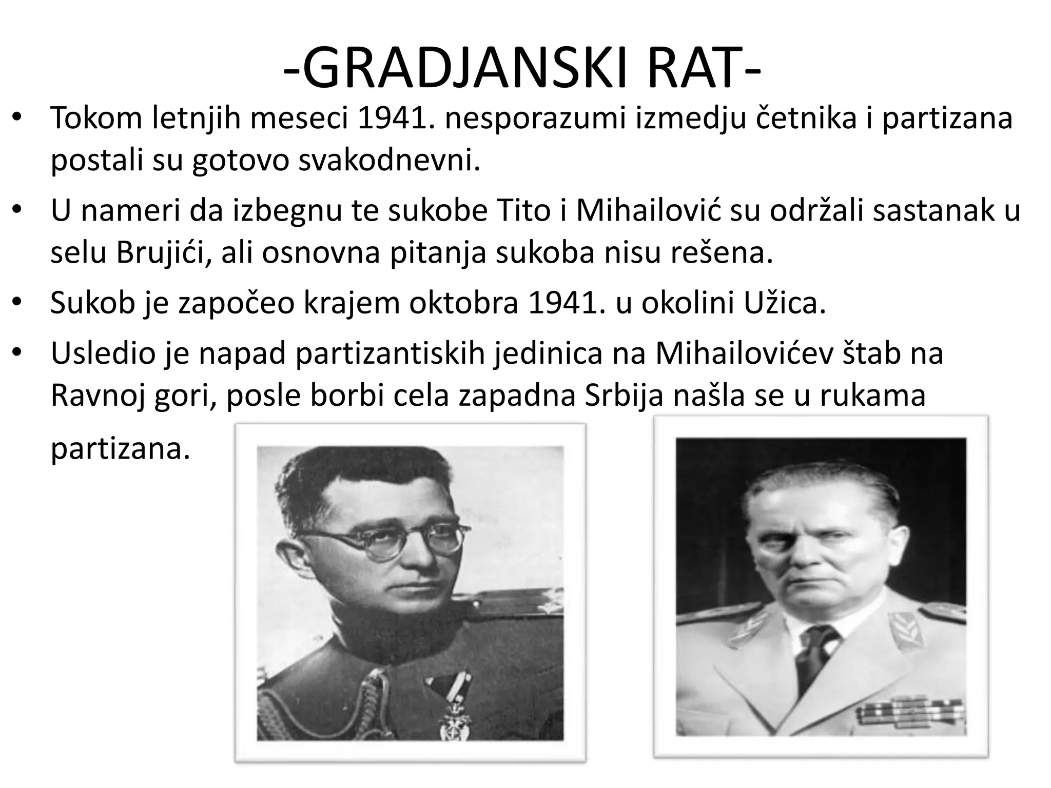 Gradjanski rat jugoslovencko ratište | PPTX