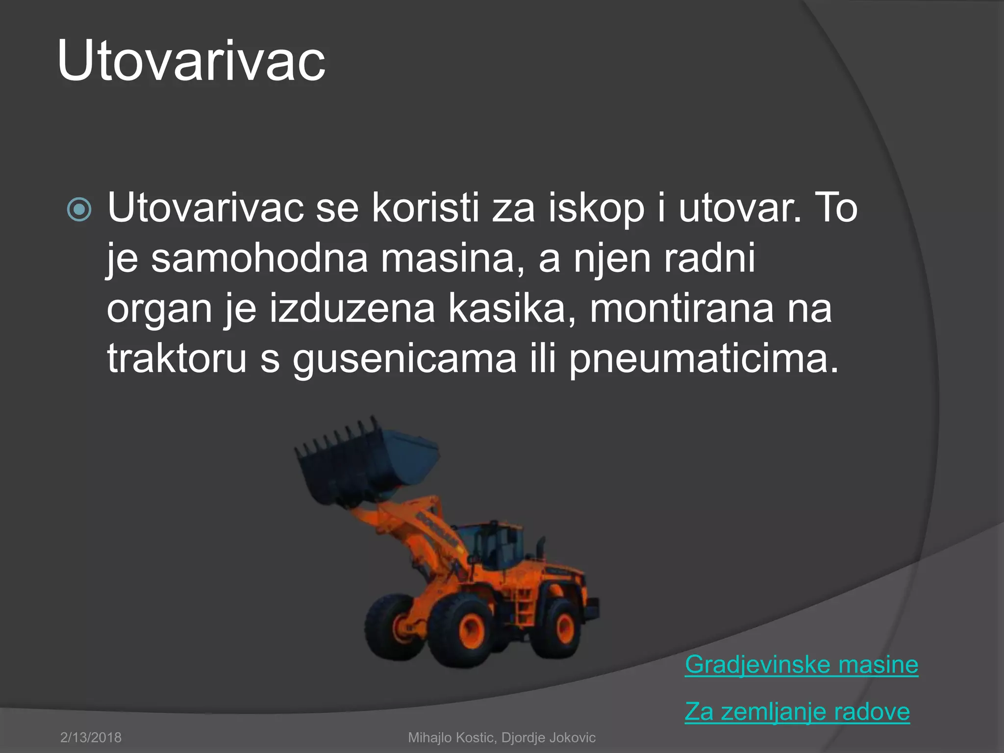 Gradjevinske masine | PPTX