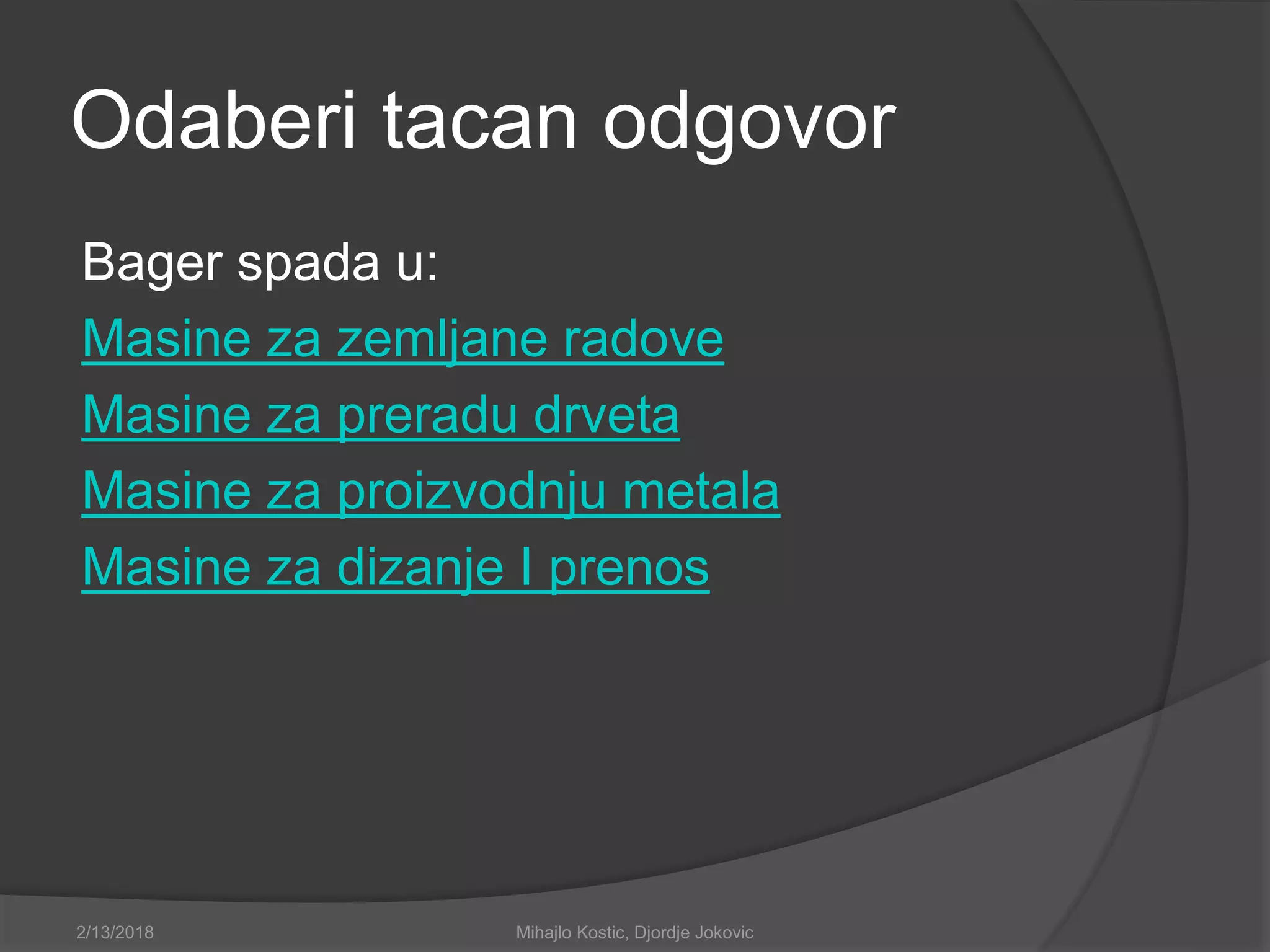 Gradjevinske masine | PPTX