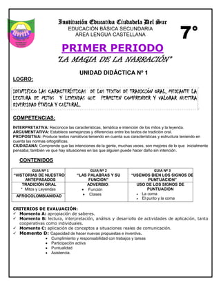 Grado 7° ( i periodo guia (1) para modificat (autoguardado) | PDF
