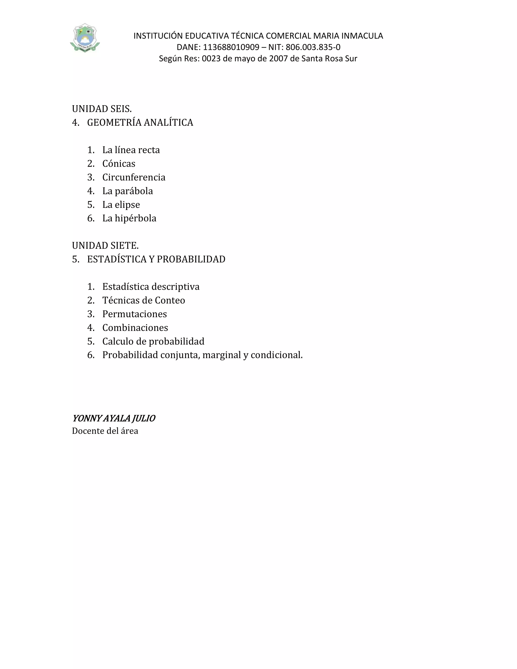 Grado decimo matematicas | PDF