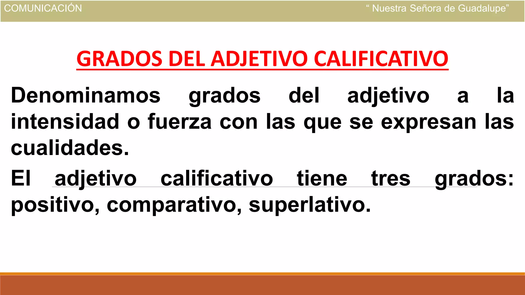 Grados del adjetivo | PPTX