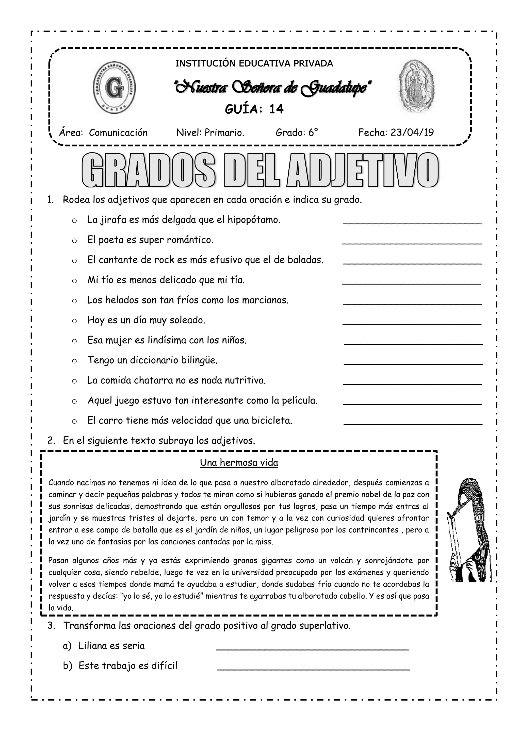 Grados del adjetivo | PDF