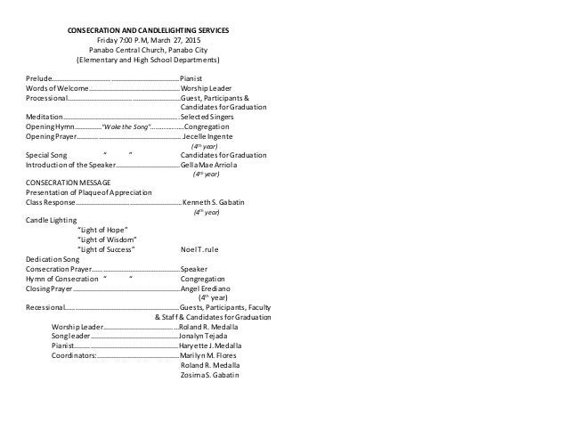 Sample emcee script for church service - cghety