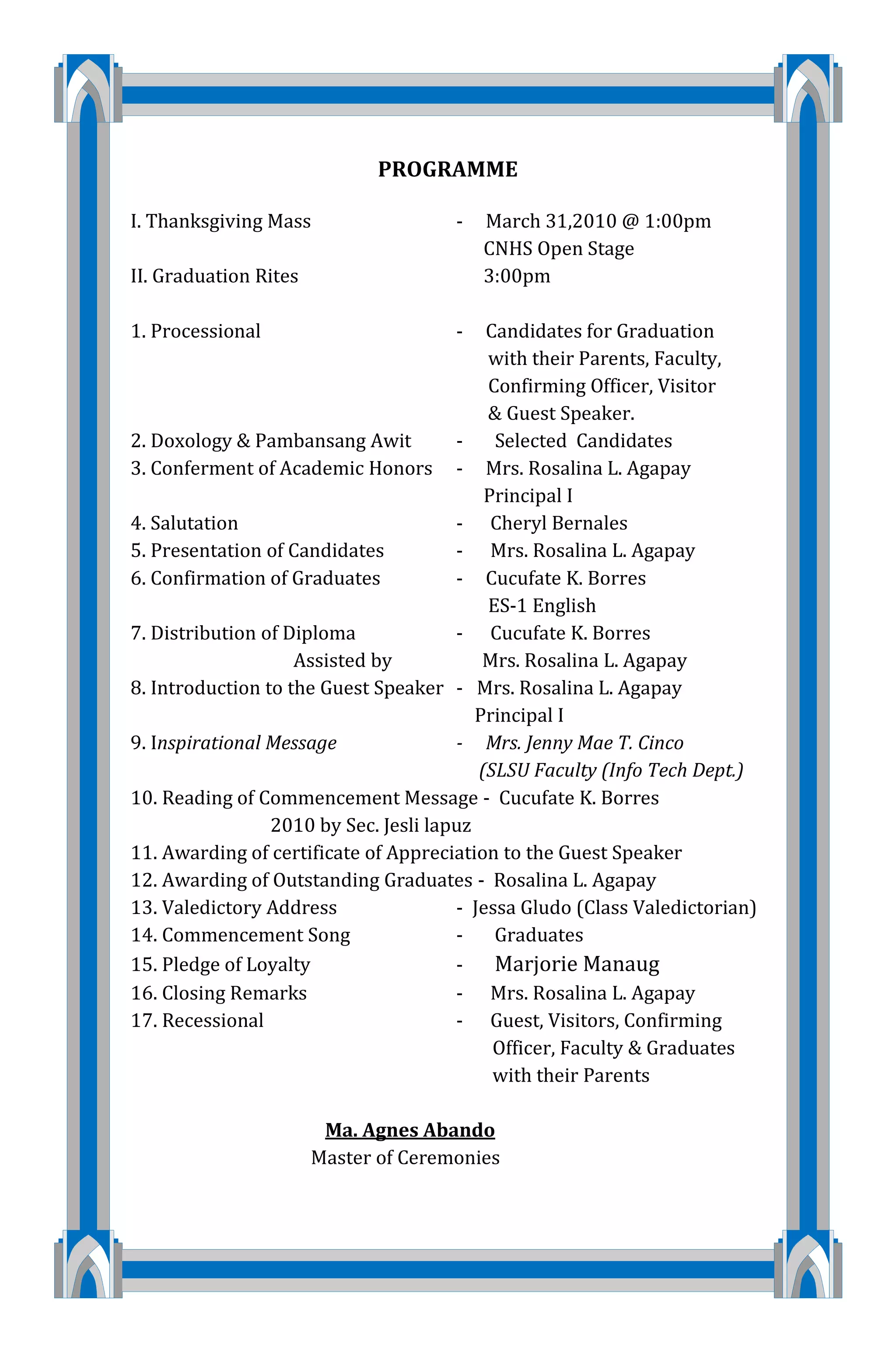 Grad program 2010 | DOCX