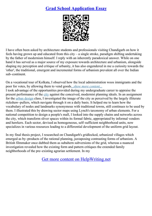 Grad School Application Essay Examples | PDF