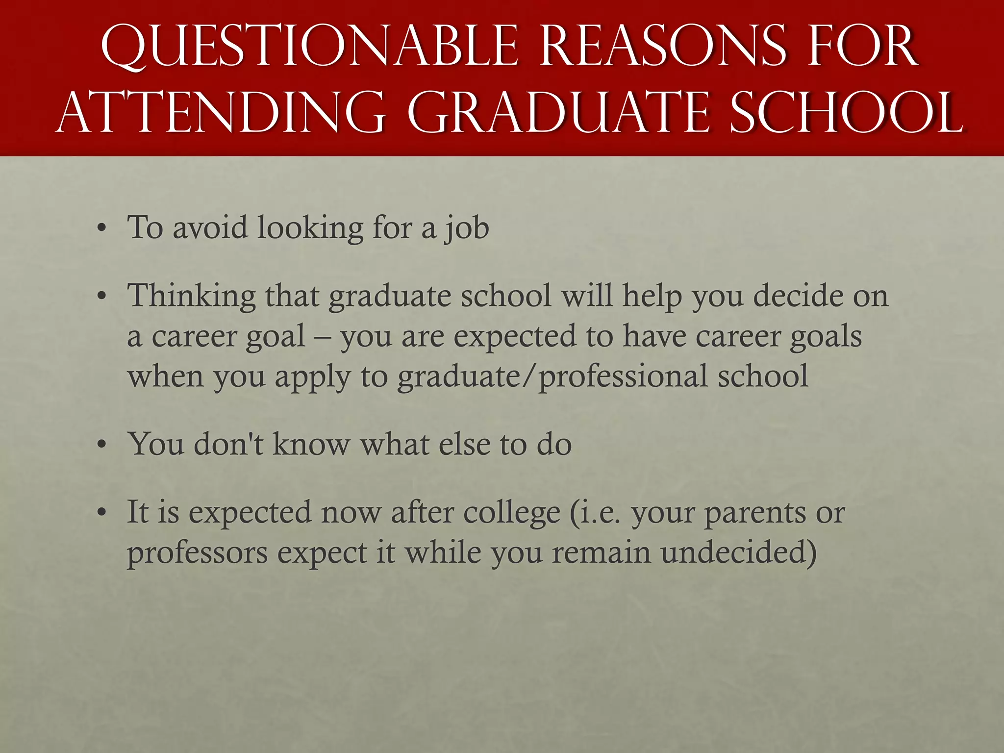 Overview of the Graduate School Application Process | PDF