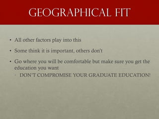 Overview of the Graduate School Application Process | PDF