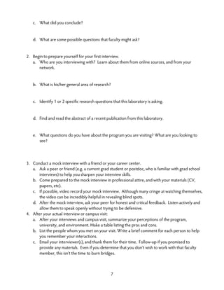 Grad school application workshop - slides and handout | PDF