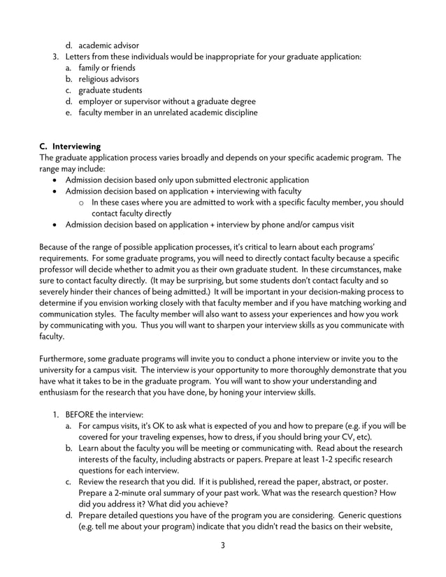 Grad school application workshop - slides and handout | PPT