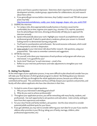 Grad school application workshop - slides and handout | PPT