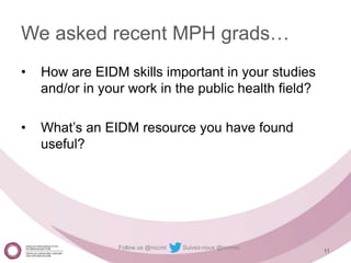 Evidence-Informed Decision Making Methods and Tools for Students in Public Health Programs | PPTX