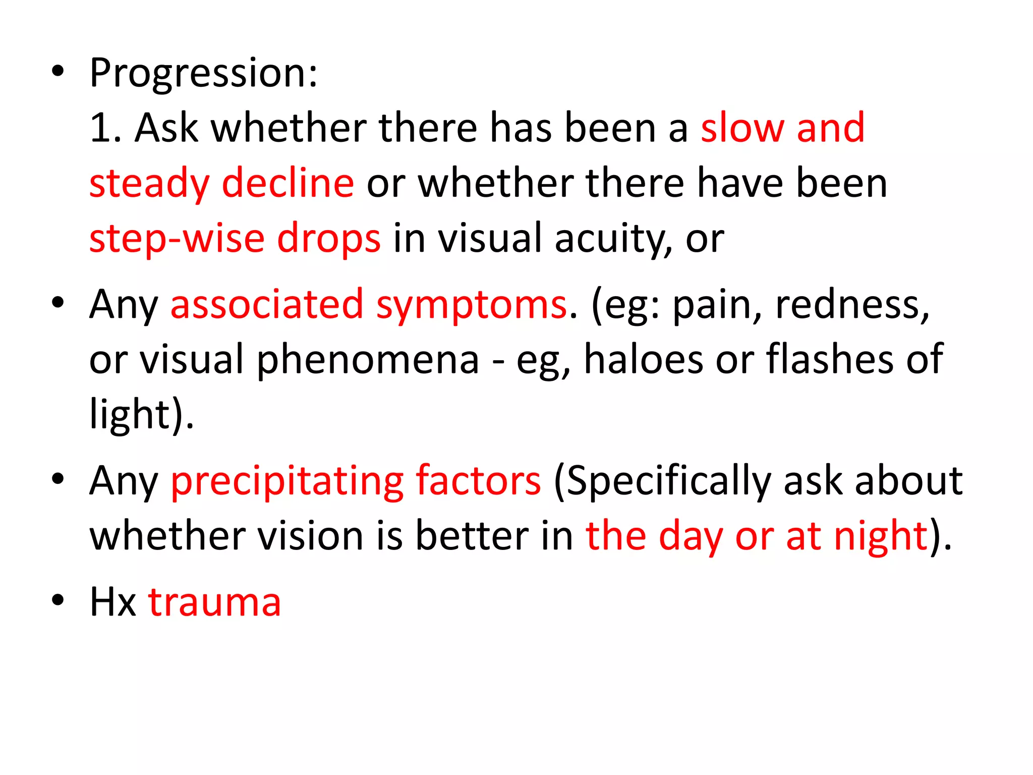 Gradual loss of vision (opthalmology) | PPTX