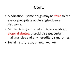 Gradual loss of vision (opthalmology) | PPTX