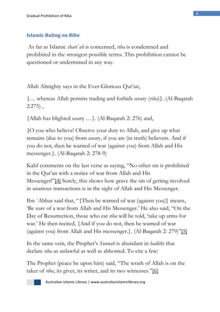 Gradual prohibition of riba || Australian Islamic Library || www ...