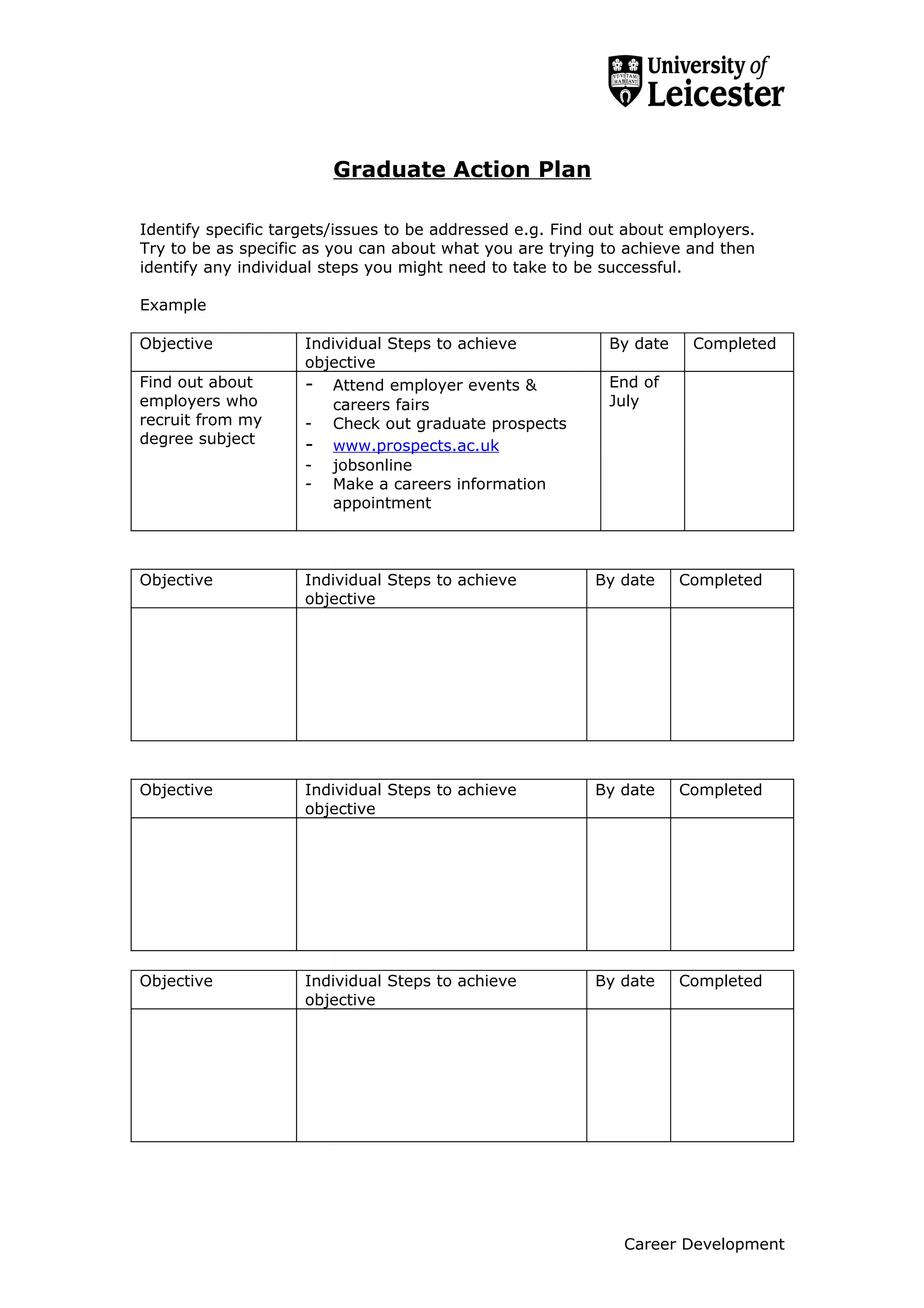 Graduate action plan | DOC