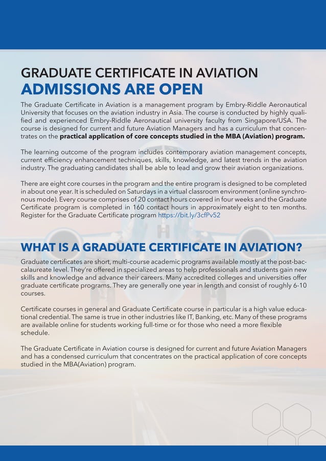 Graduate Certificate in Aviation | PDF