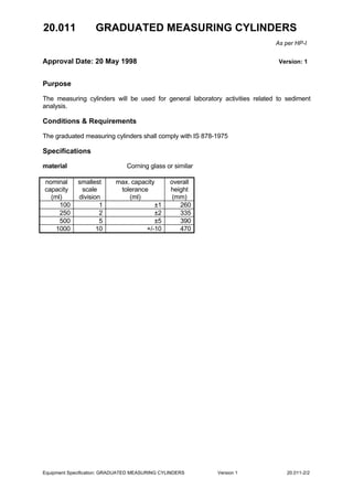 Graduated measuring cylinders | PDF