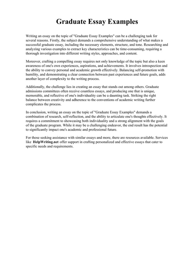 Graduate Essay Examples | PDF