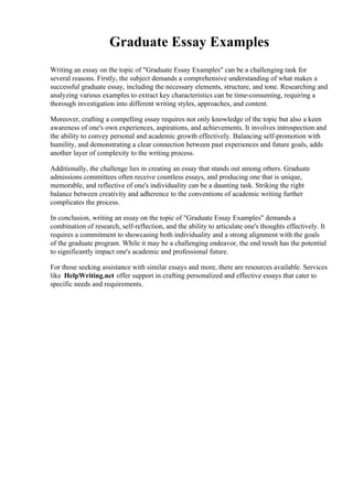 Graduate Essay Examples | PDF