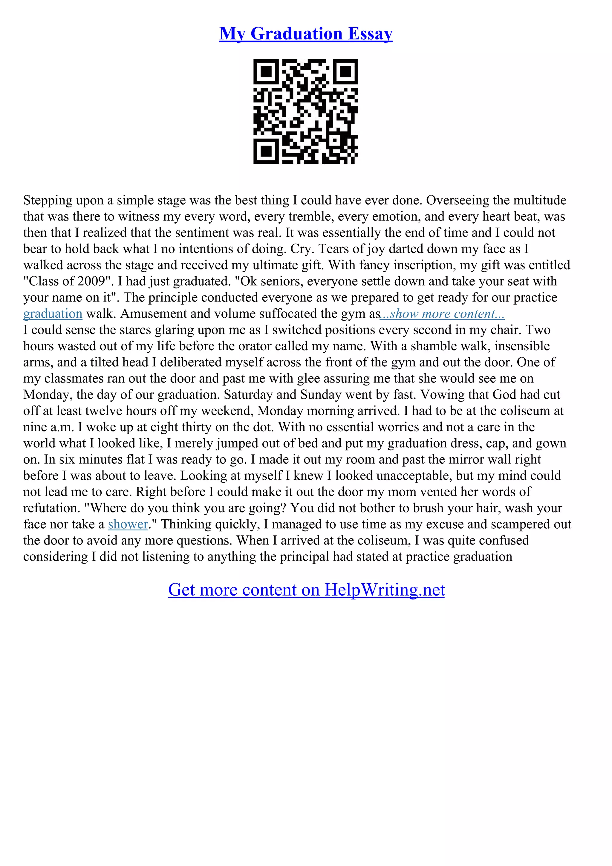 Graduate Essay Sample | PDF