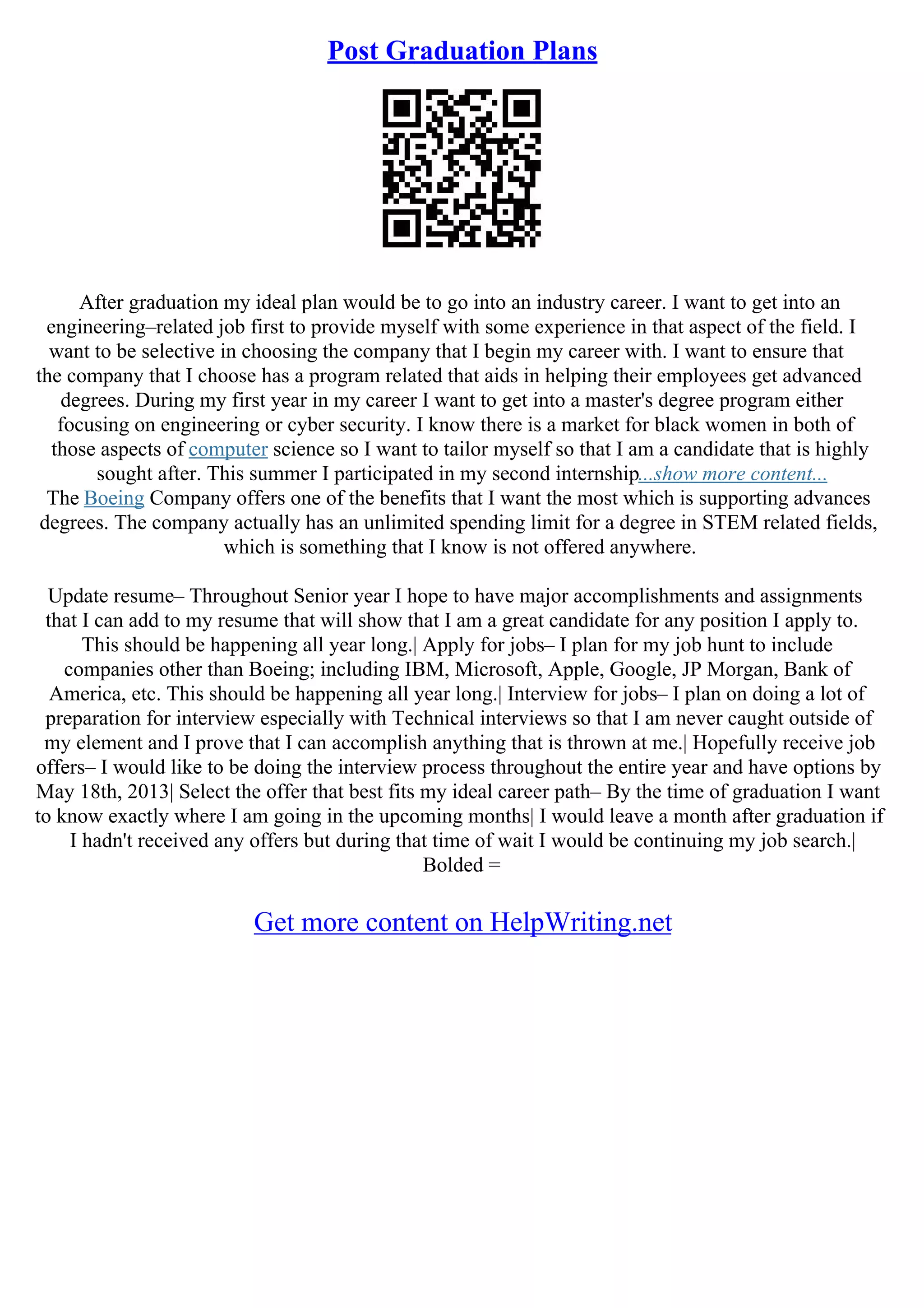 Graduate Essay Sample | PDF