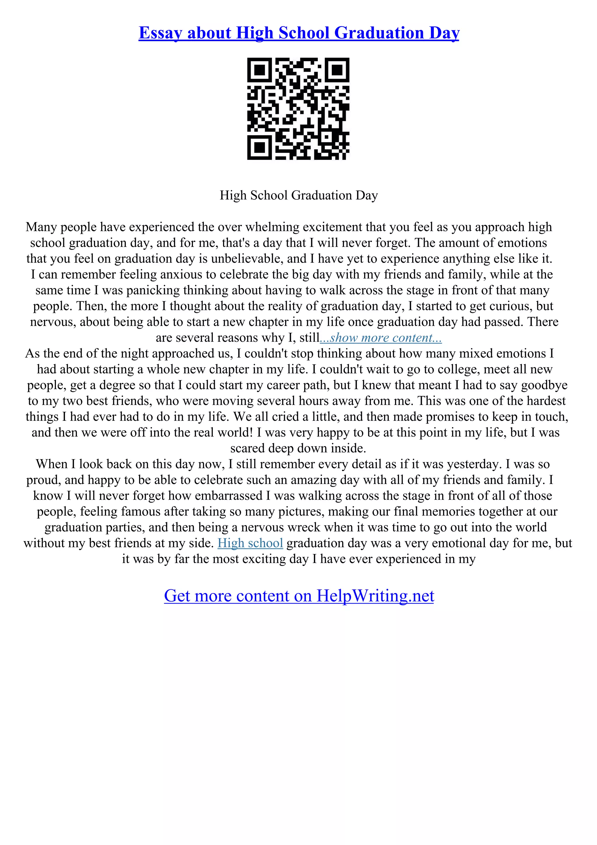 Graduate Essay Sample | PDF