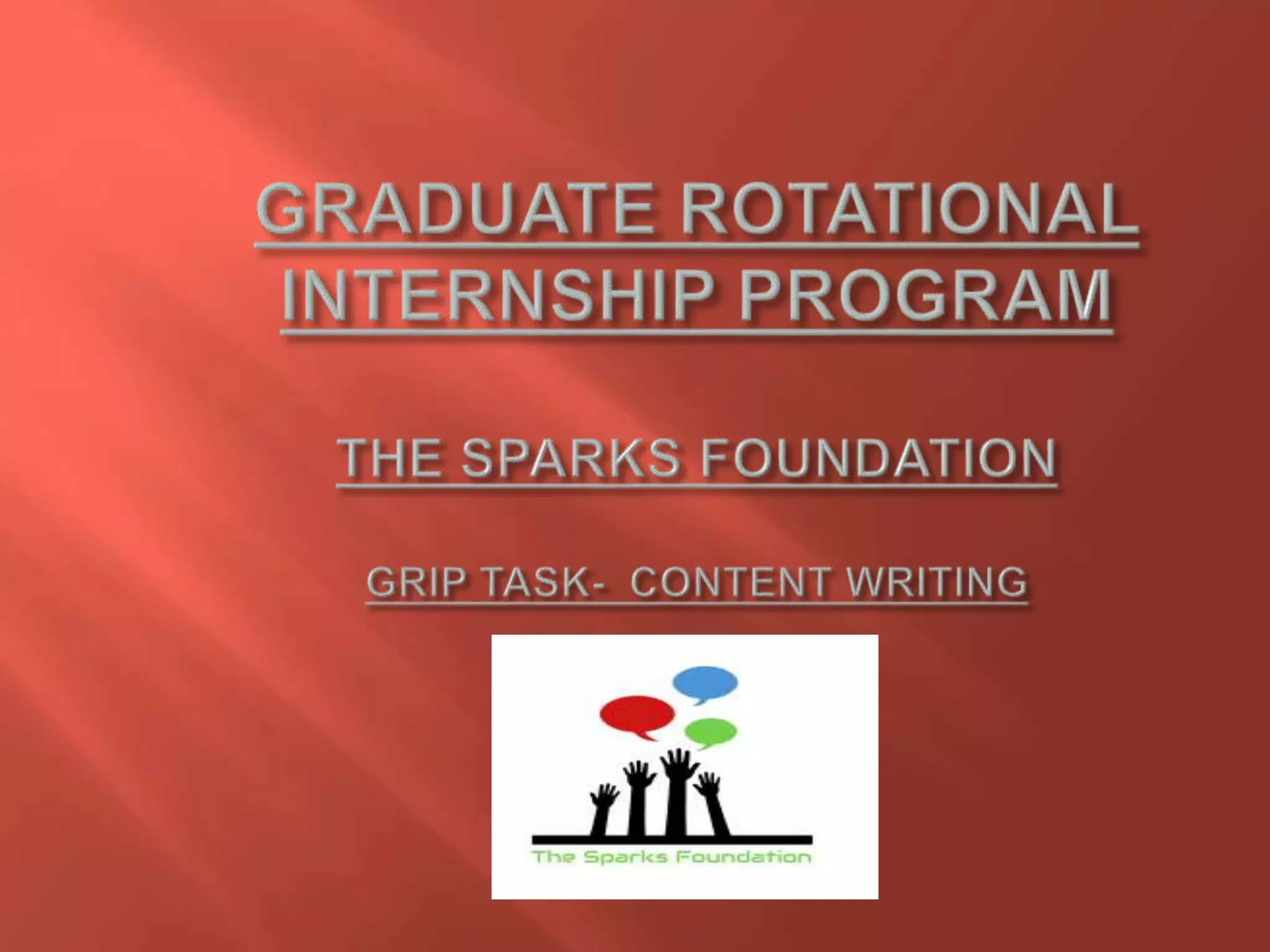 Content Writing - The Sparks Foundation Graduate Rotational Internship ...