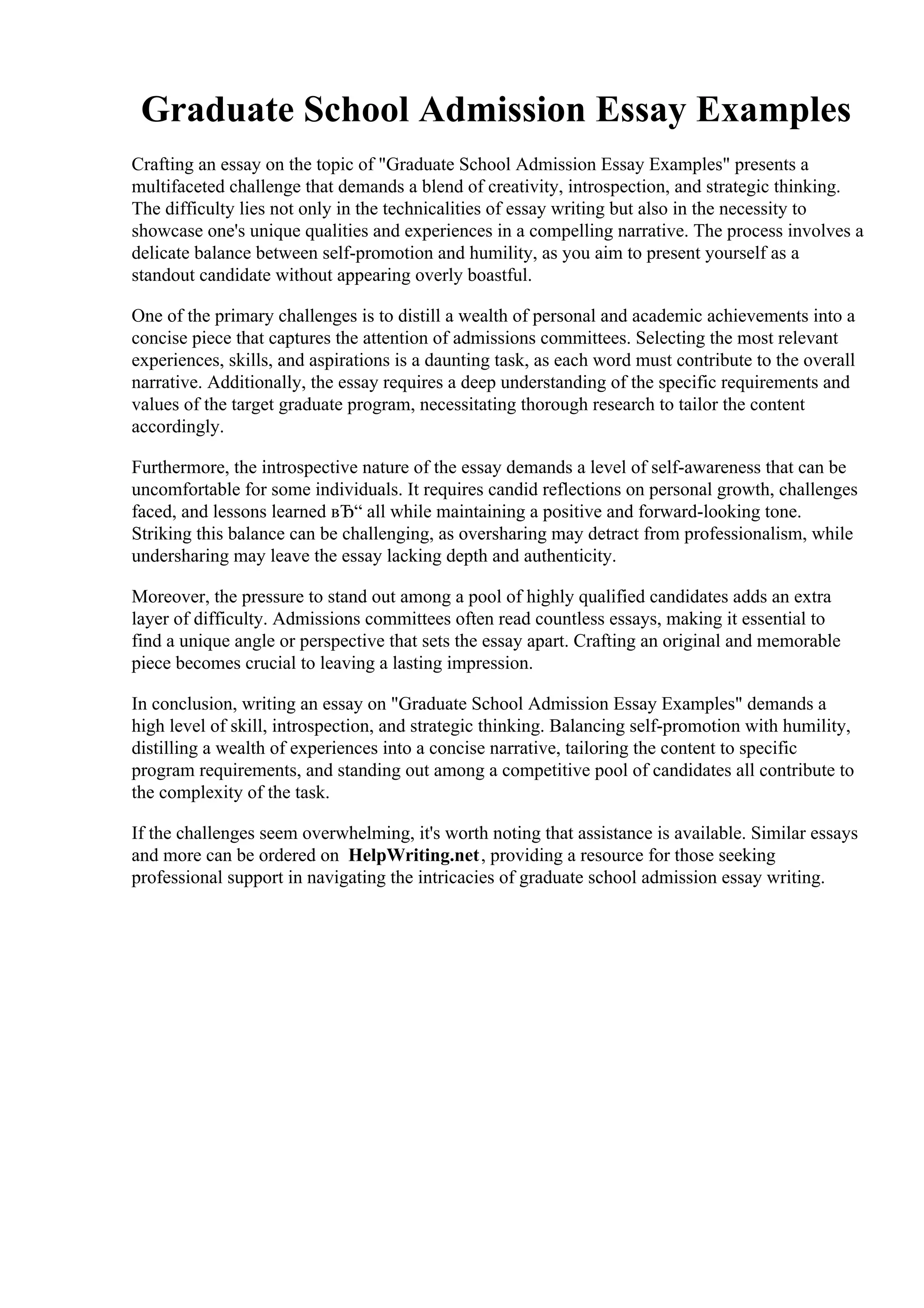 Graduate School Admission Essay Examples.pdfGraduate School Admission ...