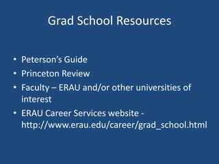 Graduate School Preparation | PPTX
