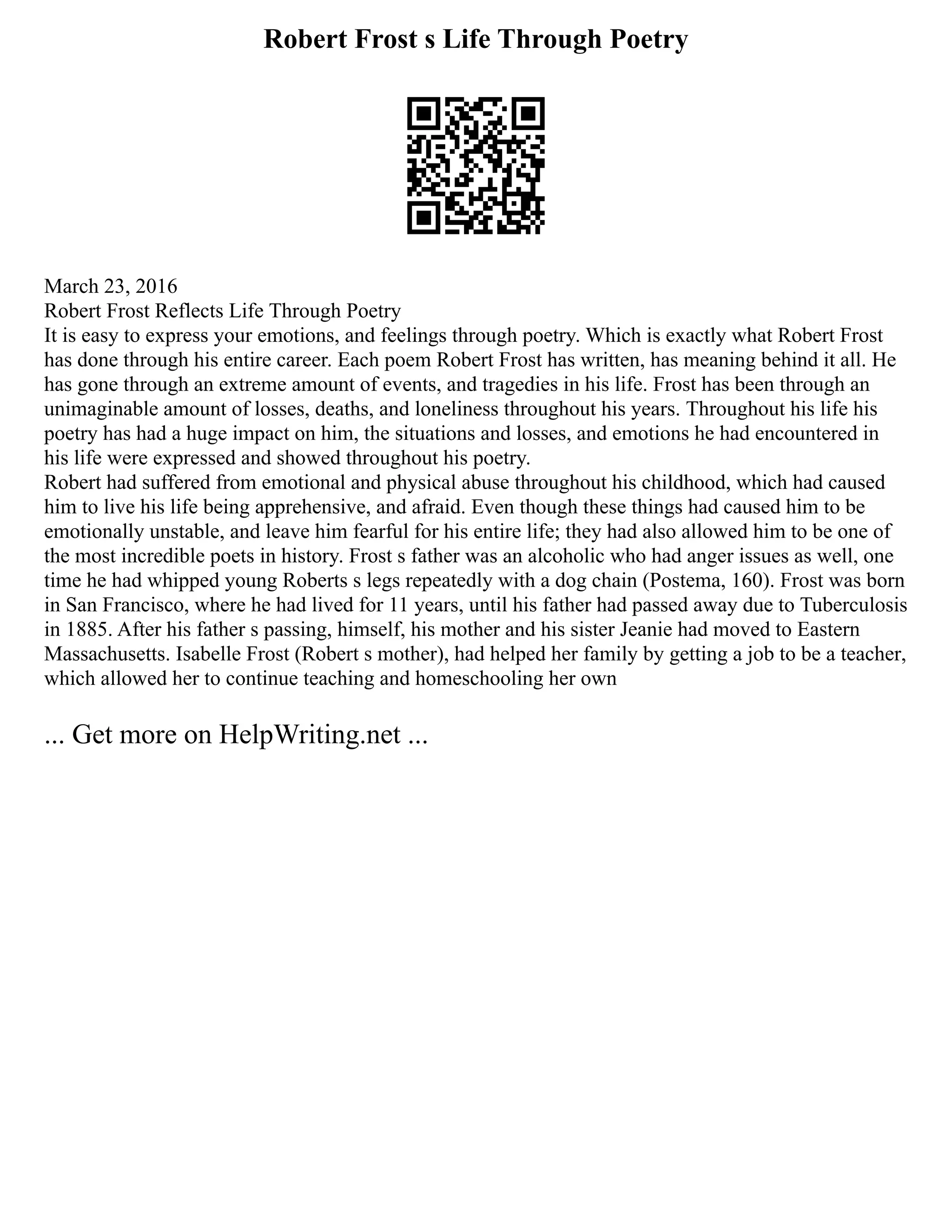 Graduate Writing Sample | PDF