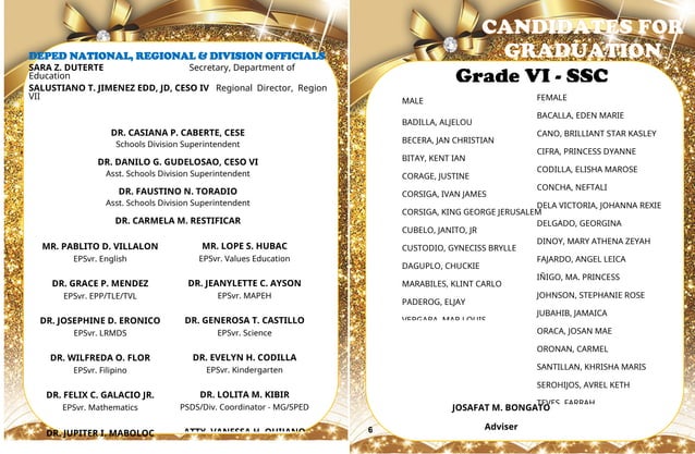 GRADUATION-PROGRAM-2024.docx a graduation | DOCX | Professional School | Postgraduate Education