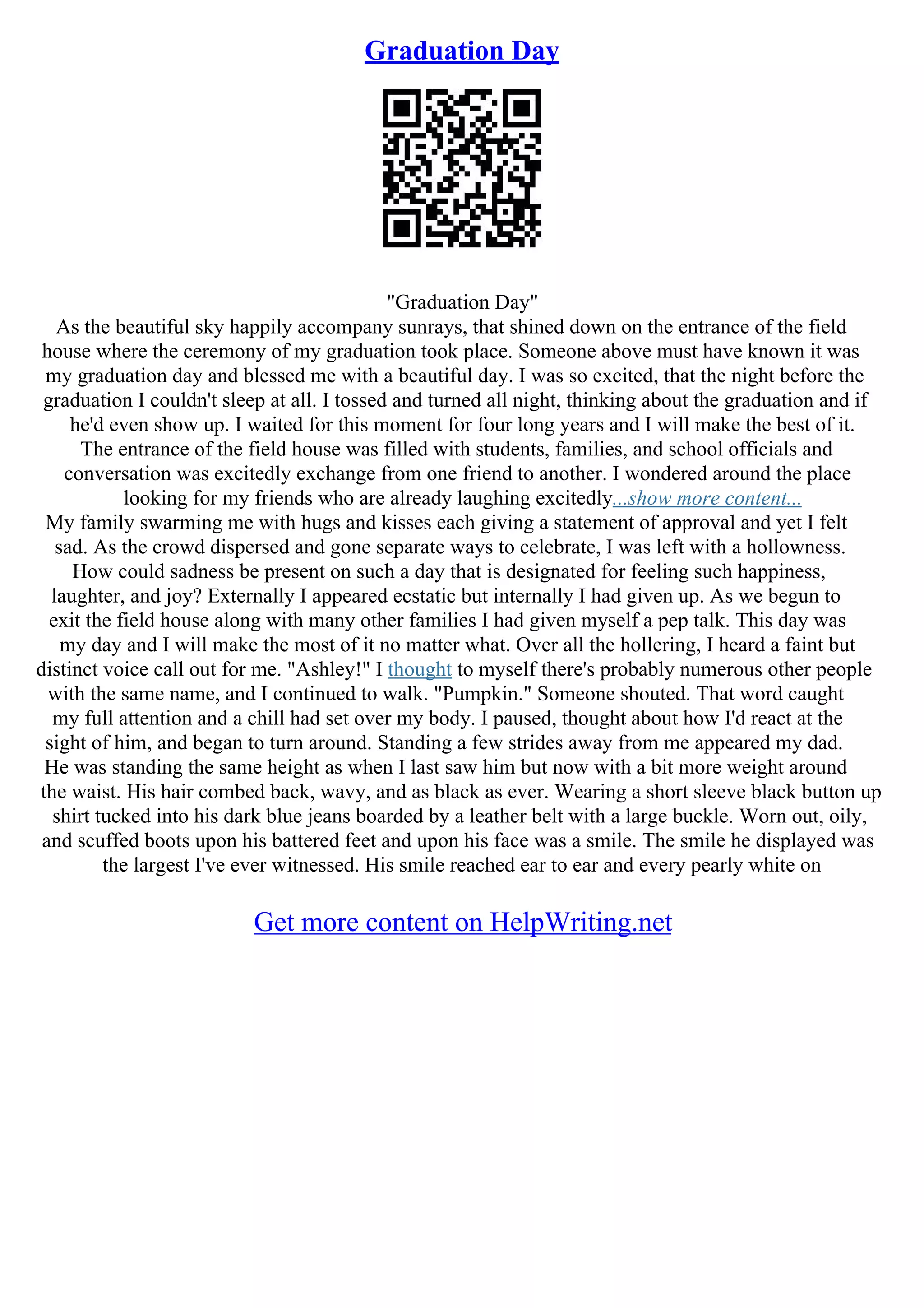 Graduation Day Essay | PDF