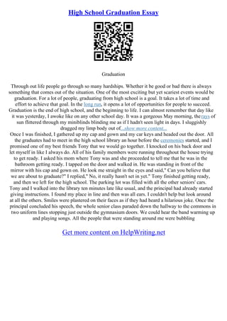 Graduation Day Essay | PDF