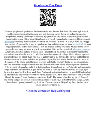 Graduation Day Essay | PDF