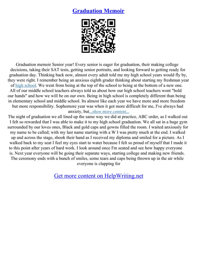 Graduation Day Essay | PDF | Graduation | Personal Celebrations & Life ...