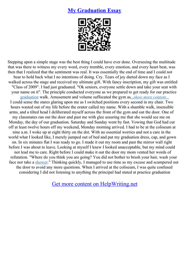 Graduation Day Essay | PDF | Graduation | Personal Celebrations & Life ...