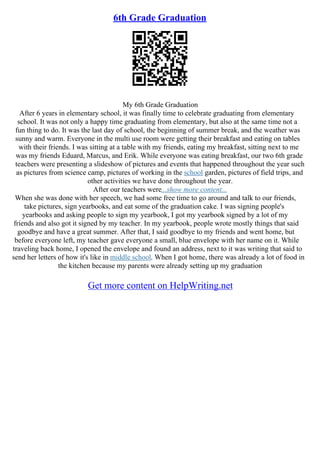 Graduation Day Essay | PDF