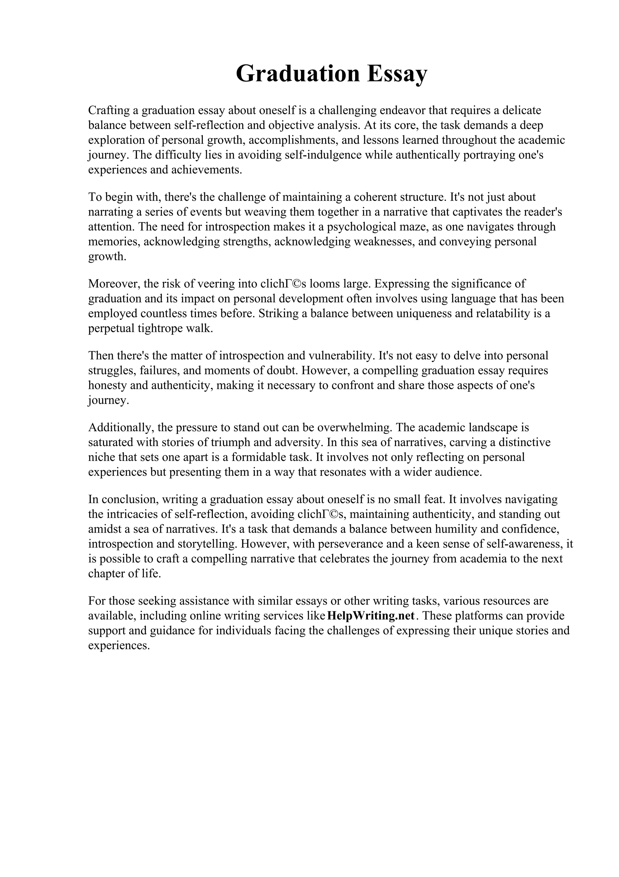 Graduation Essay. 001 High School Graduation Essay Example High20school ...