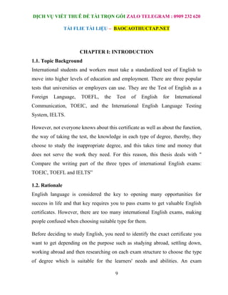 Graduation Essay Comparing The Writing Part Of The Three International Examinations Toeic Toefl ...